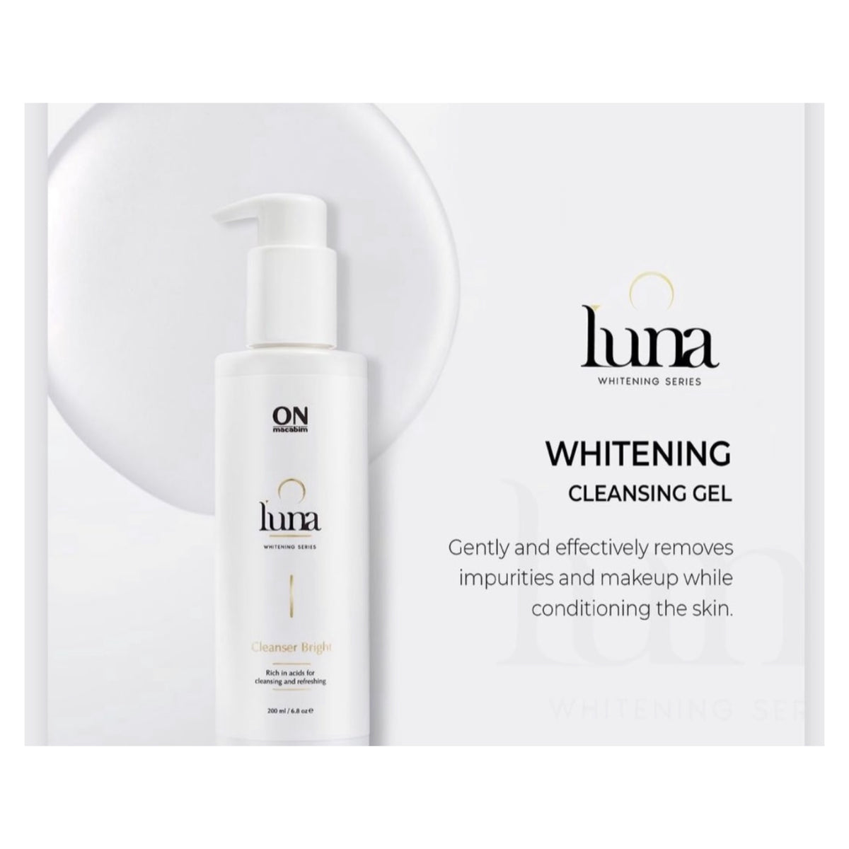 Luna Whitening Cleanser Gel 200ml – OnmacabimUS